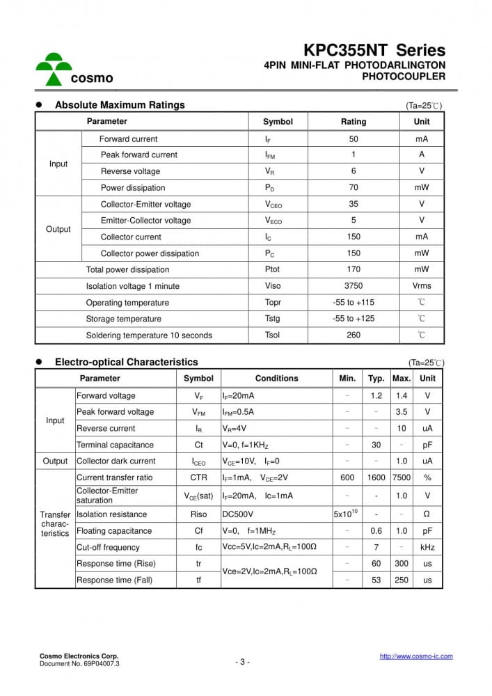 KPC355NT0ETLD datasheet page 3