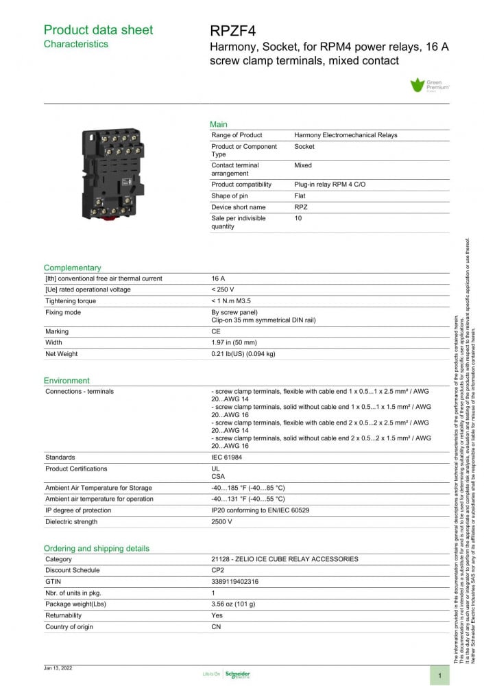 RPZF4 technical document page 1