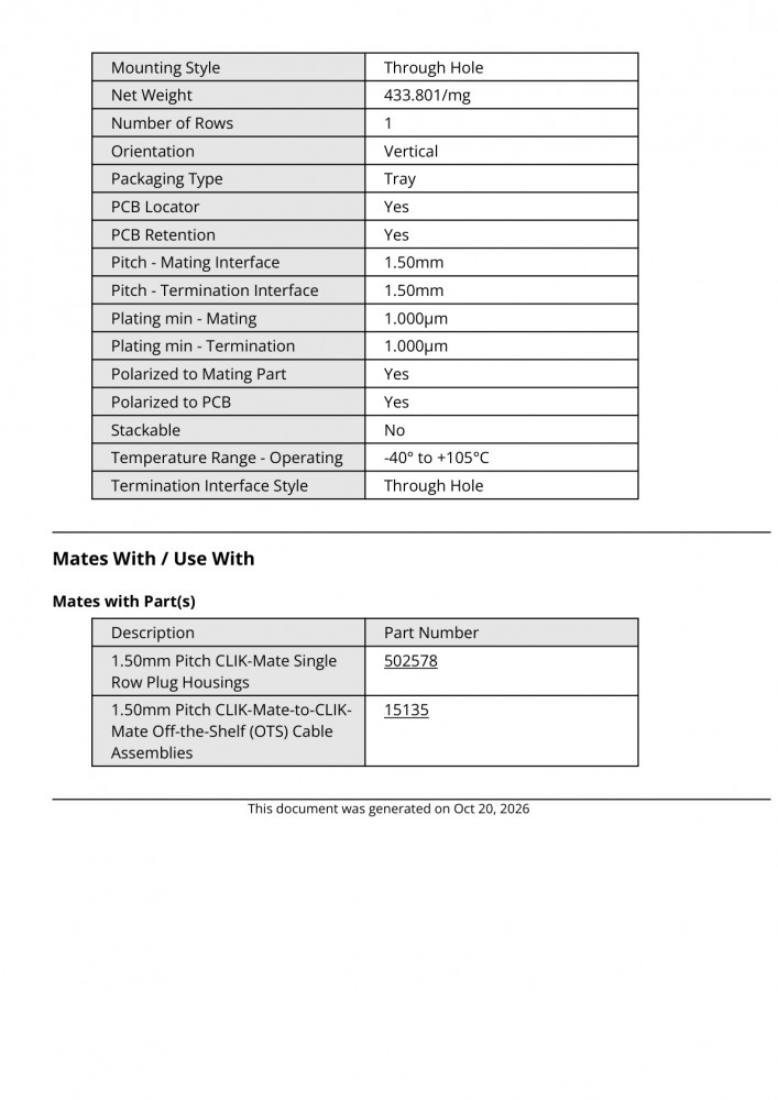 MOLEX 5031590404 technical document page 3