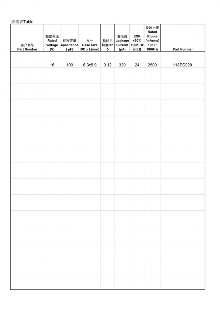 118EC220 specification page 2