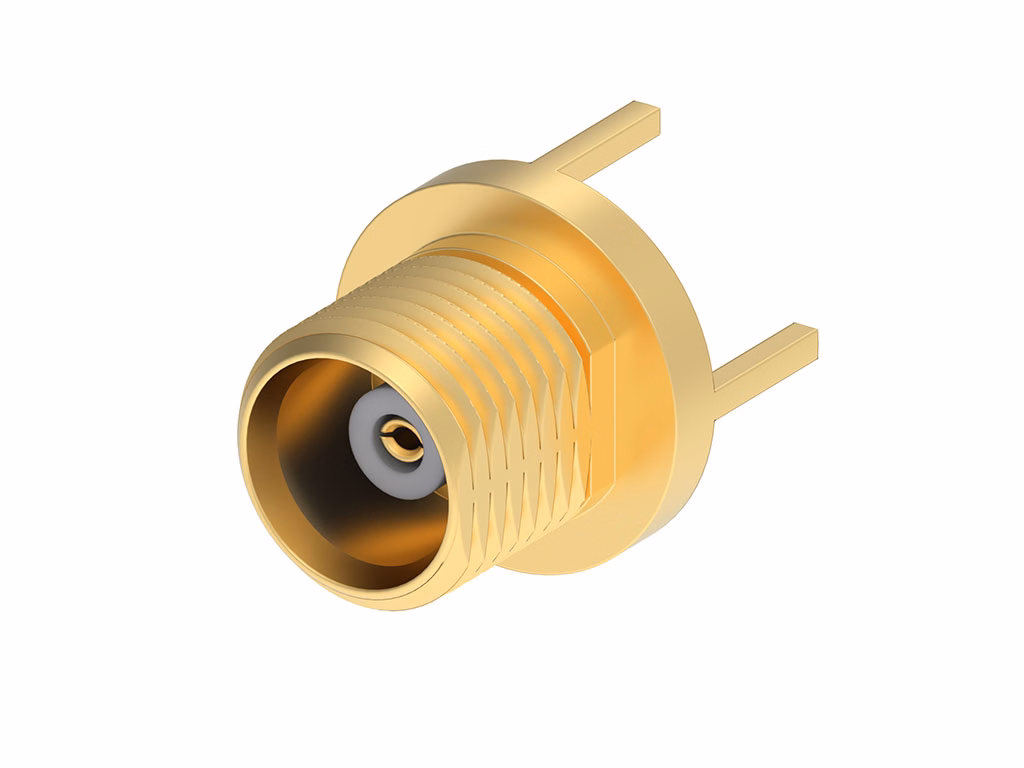 MCX Jack, Straight, PCB Receptacle, Edge Mount, Solder, Brass Body, 0.12µm Gold (Au) Plating, Tape and Reel, 50 Ohms