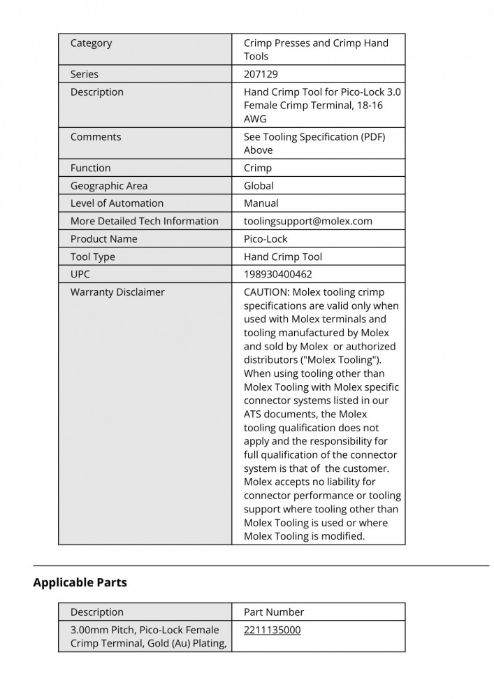 MOLEX 2238631700 tooling document, page image 2