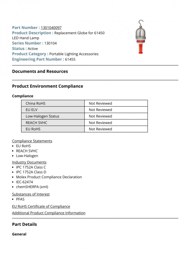 Technical document image 1 for MOLEX 1301040097
