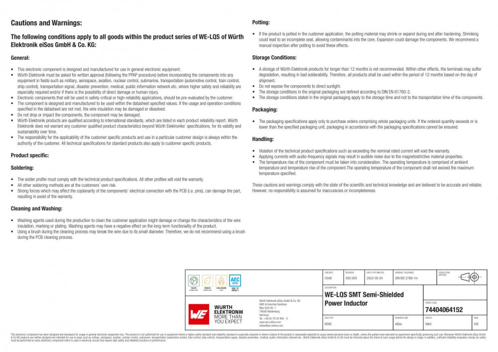74404064152 datasheet page 5