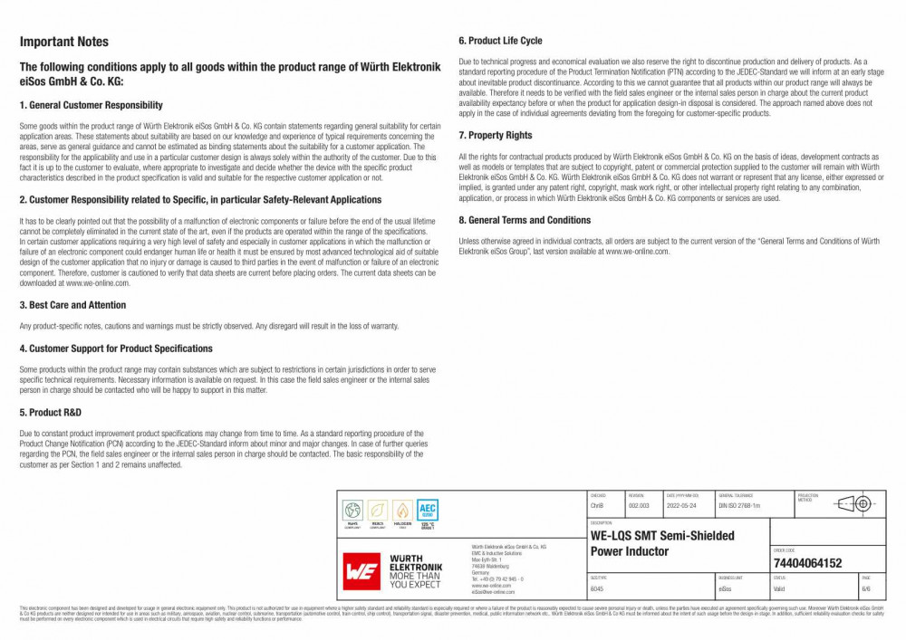 74404064152 datasheet page 6