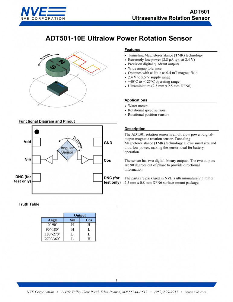 ADT501-10E technical document page 1