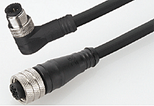 Heavy Duty Connector S-QD 8-Pole Single-Ended Cordset, Male (90°) to Pigtail, 14 AWG, Black TPE Cable, 2.0m (6.56') Length