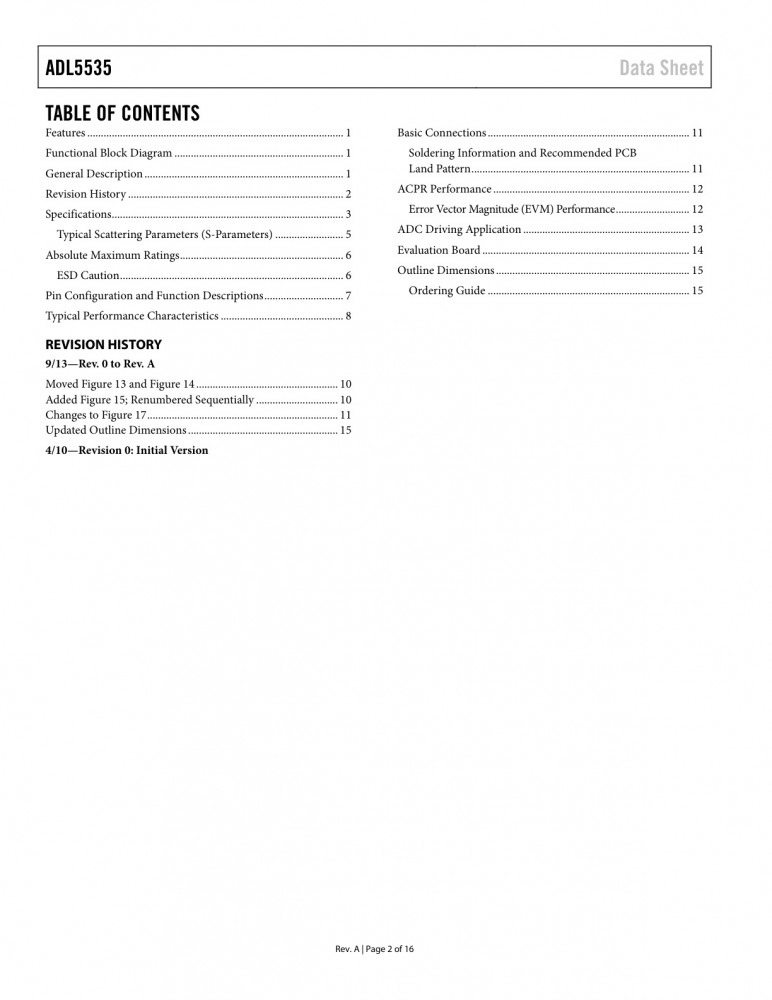 ADL5535 datasheet page 2