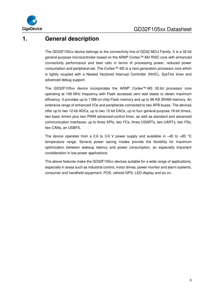 GD32F105VGT6 datasheet page 6