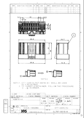 HRS GT7-16DS-HU Rectangular Connector Housing