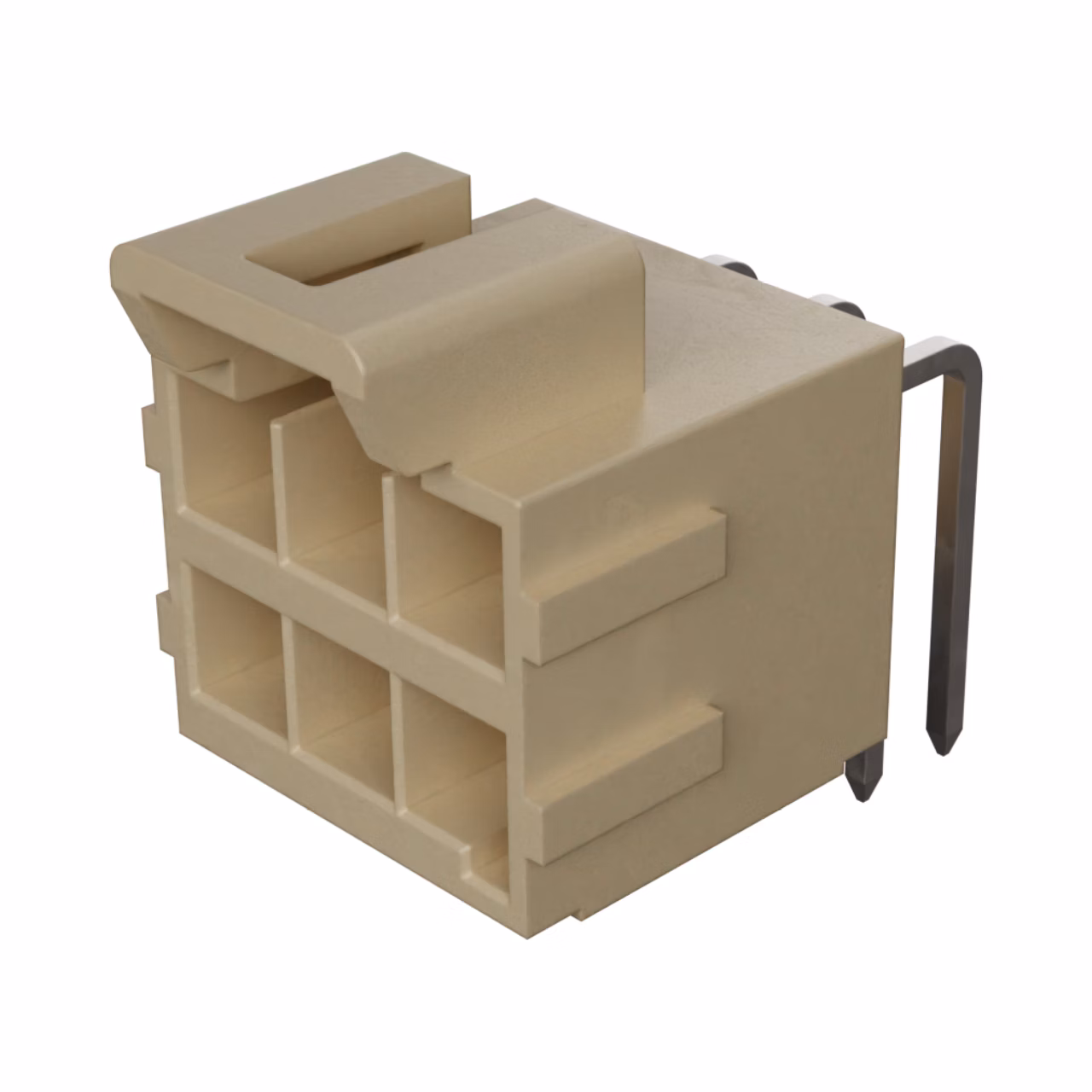 Ultra-Fit Right-Angle Header, 3.50mm Pitch, Dual Row, 6 Circuits, 0.38µm Gold (Au) Plating, Natural, Glow-Wire Capable, Tray for sale