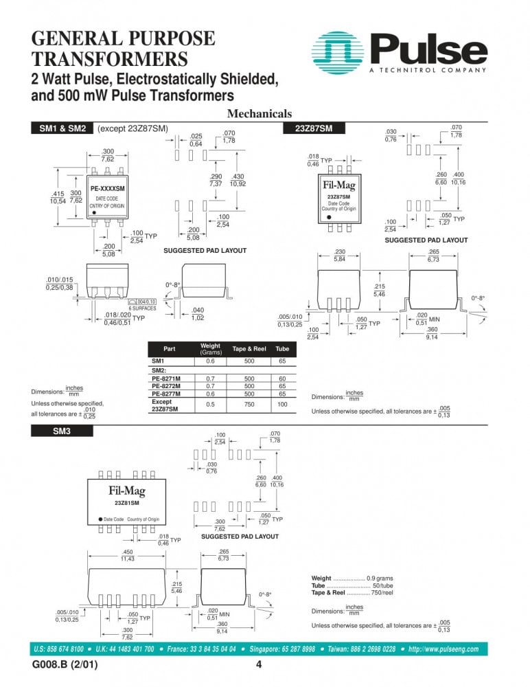 PULSE transformer datasheet page 4