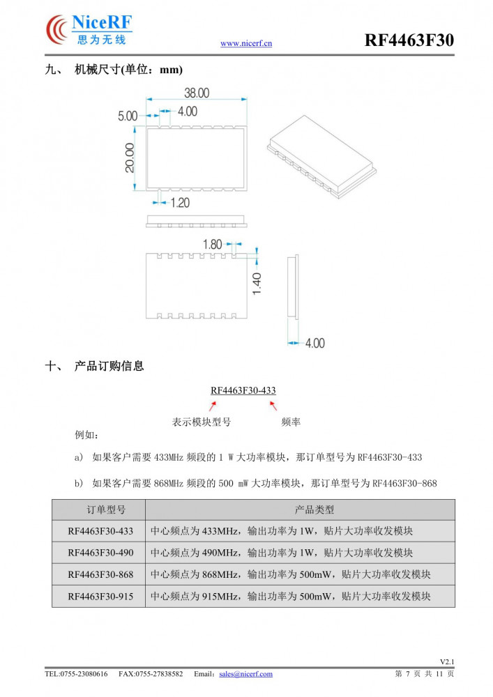 RF4463F30 datasheet page 7