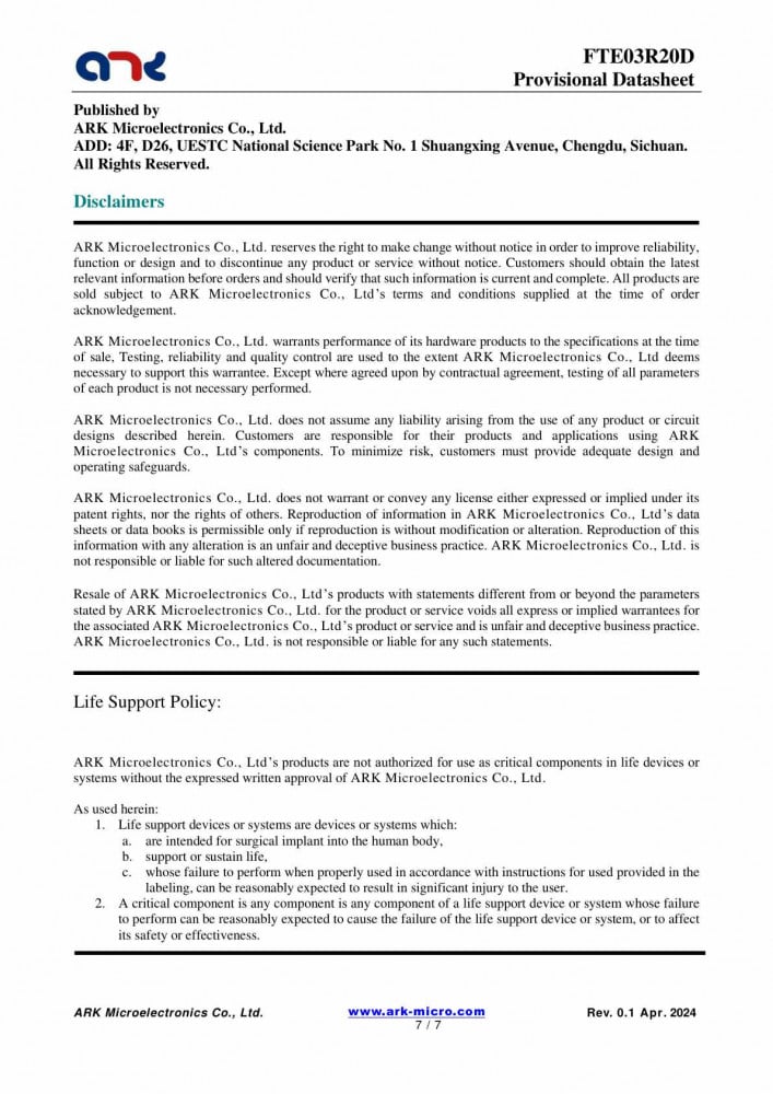 FTE03R20D datasheet page 7