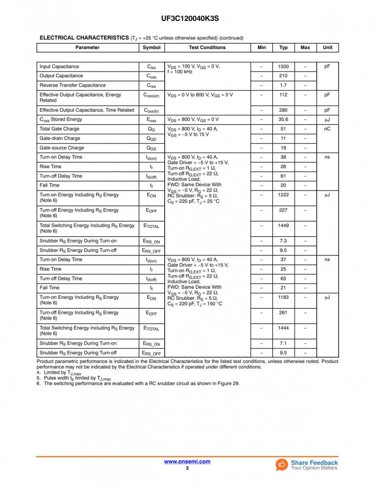 UF3C120040K3S datasheet page 3