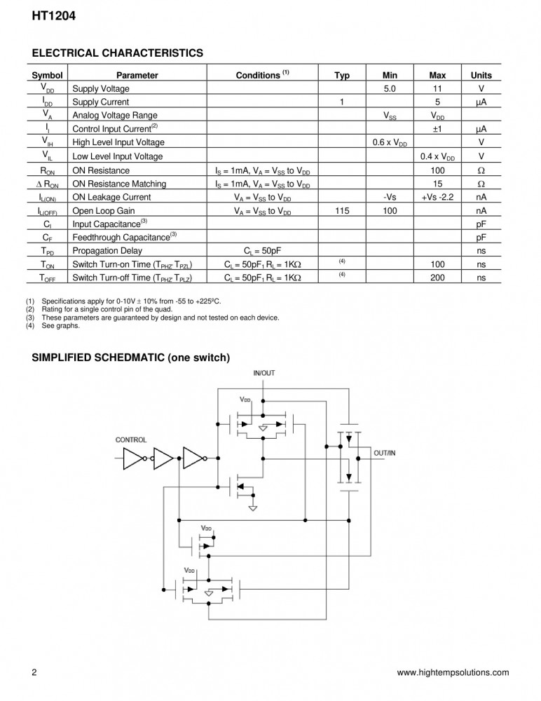 HT1204 technical document page 2