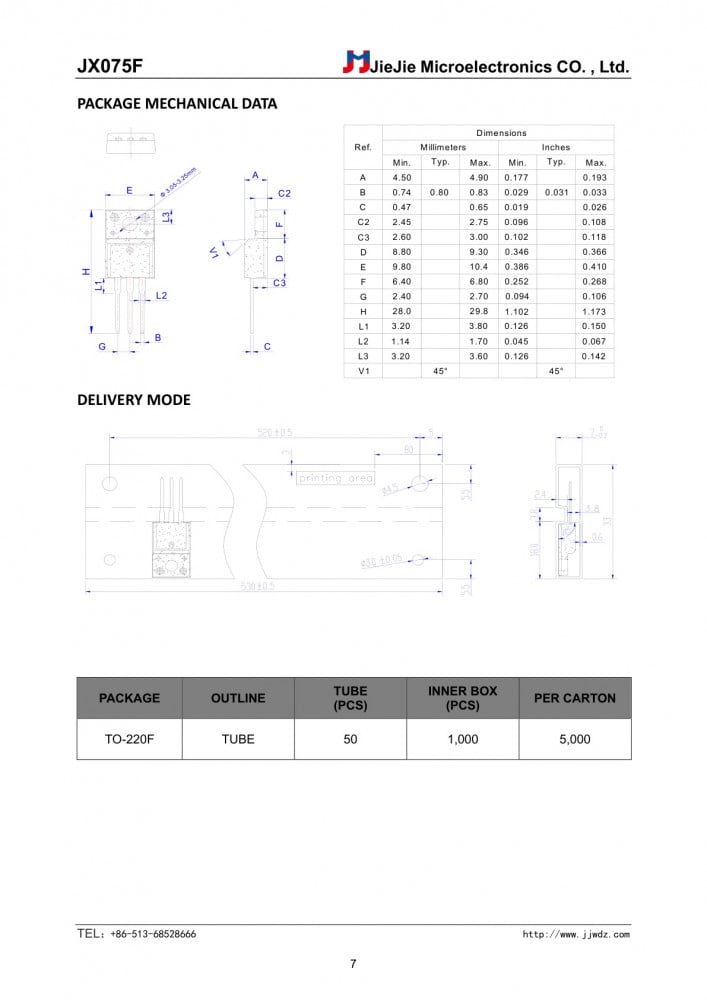 JX075F datasheet page 7