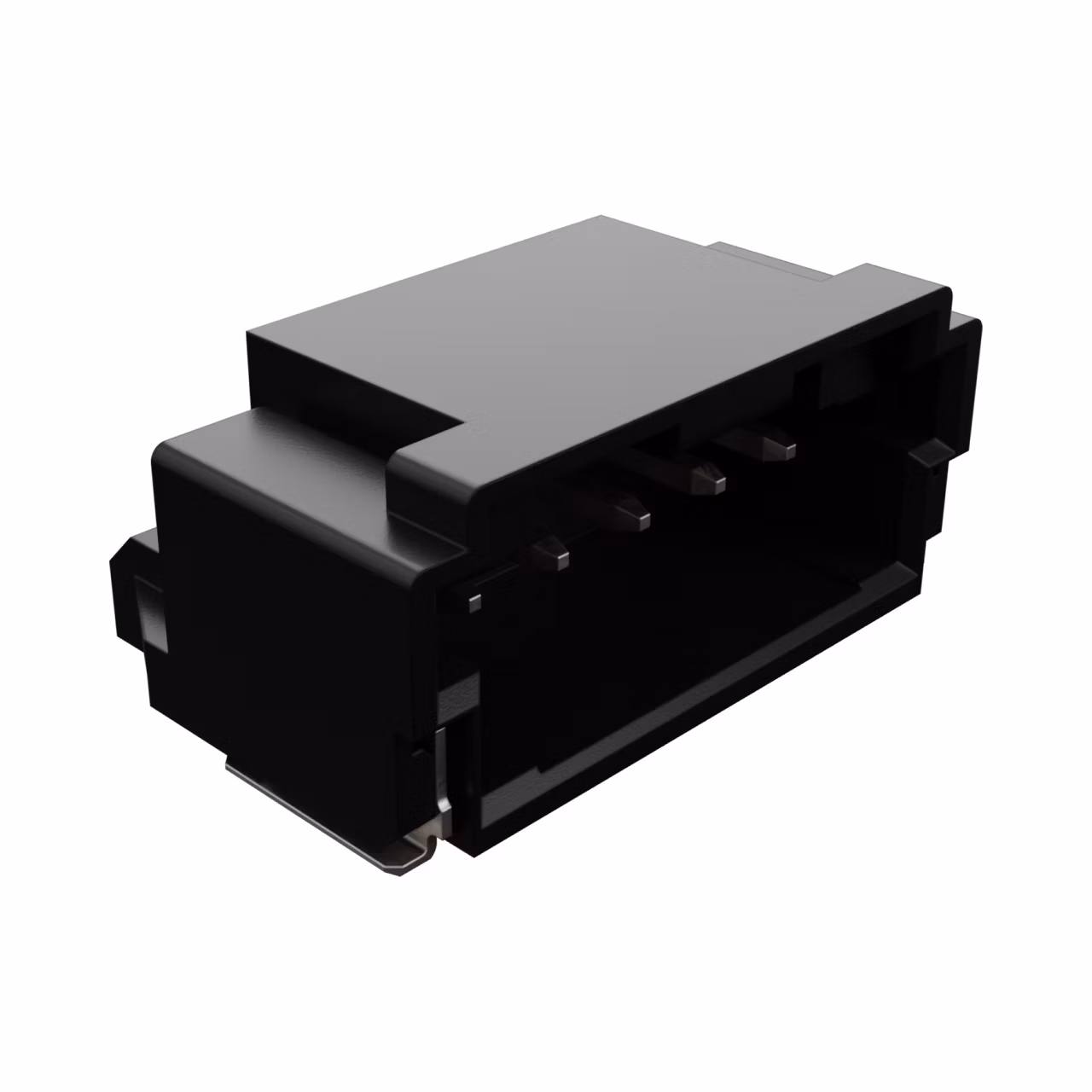 DuraClik Wire-to-Board Header, Single Row, Right-Angle, 5 Circuits, Tin (Sn) Plating, Black for sale