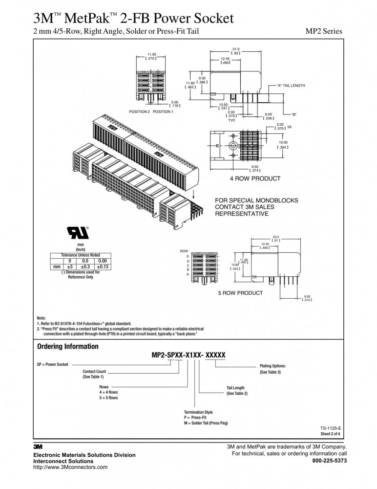 3M MP2-SP10-51P1-KR technical document page 2