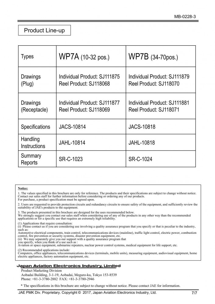 WP7 Series technical document page 7