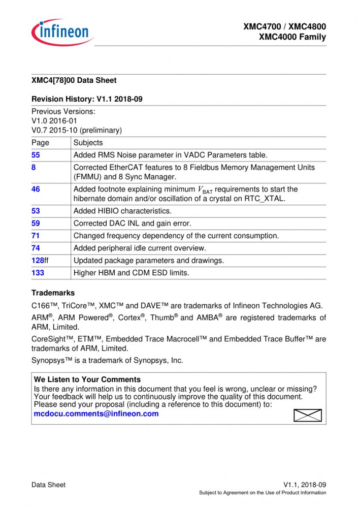 XMC4700/XMC4800 datasheet page 4