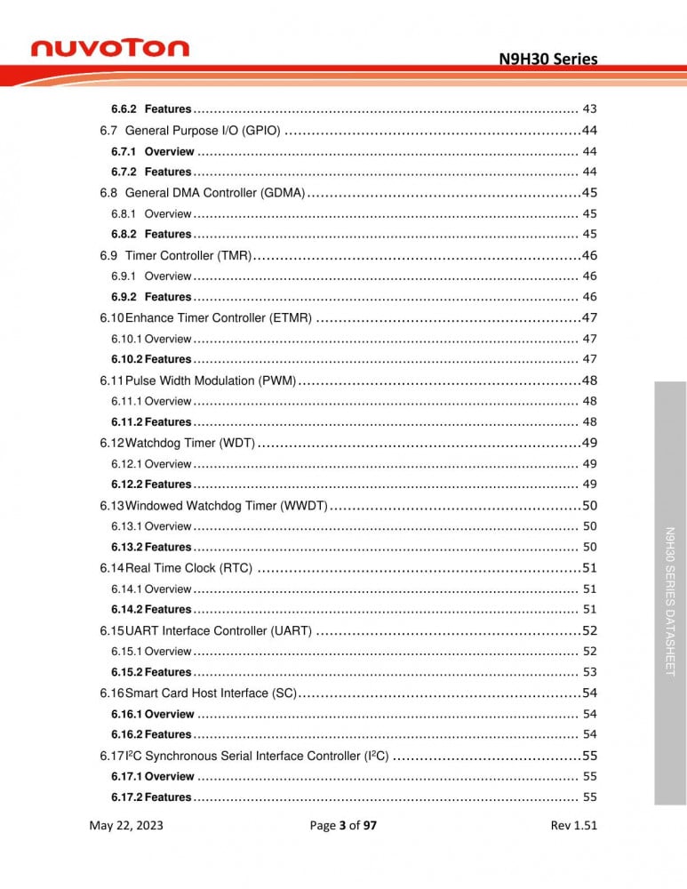 N9H30 datasheet preview page 3