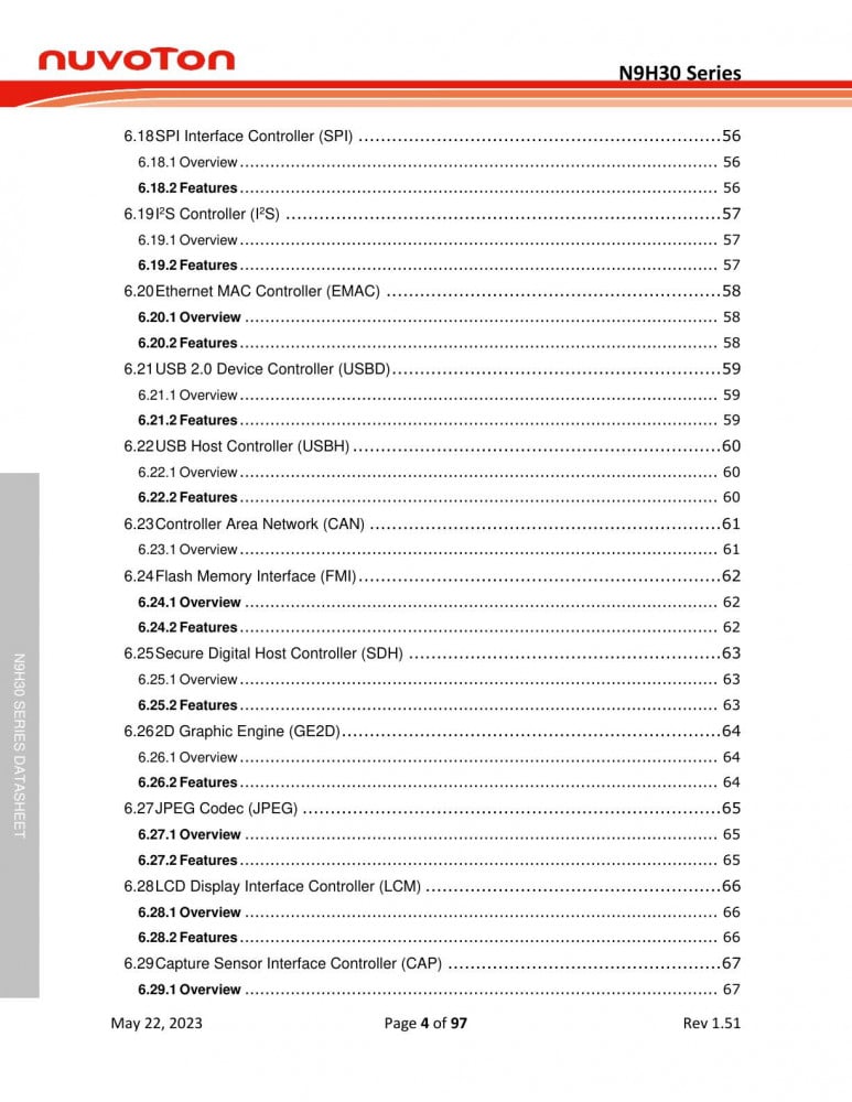 N9H30 datasheet preview page 4