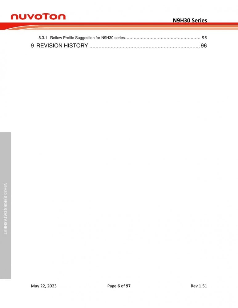N9H30 datasheet preview page 6