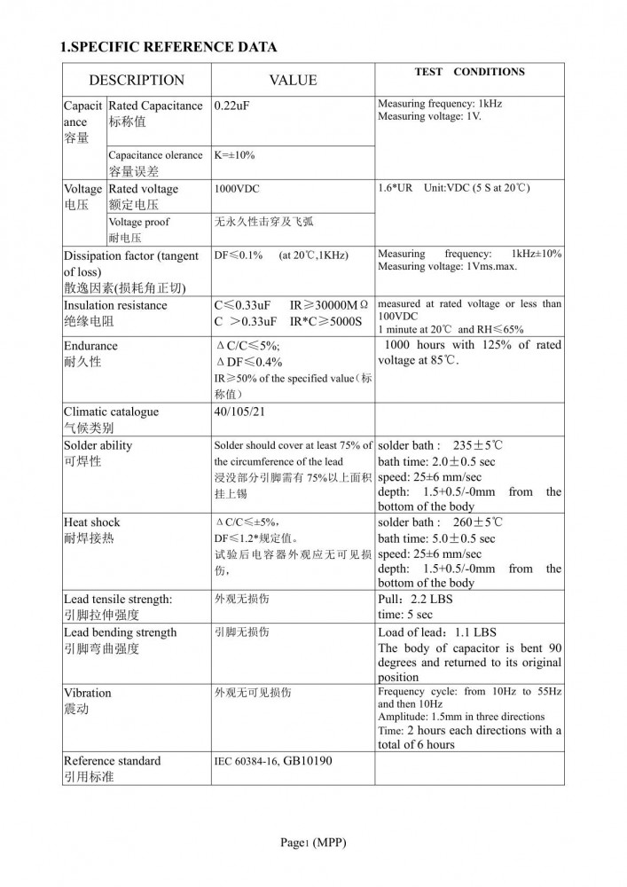 Jimson MPP224K1000D01 specification page 2
