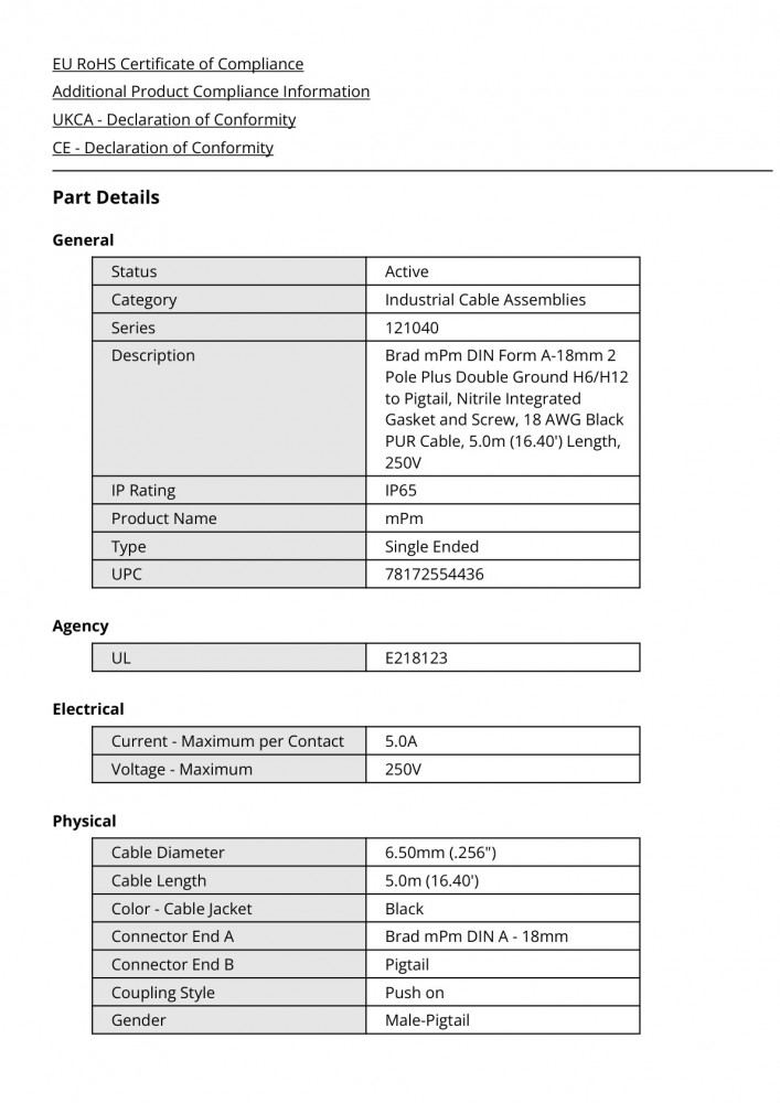Molex customer drawing page 2
