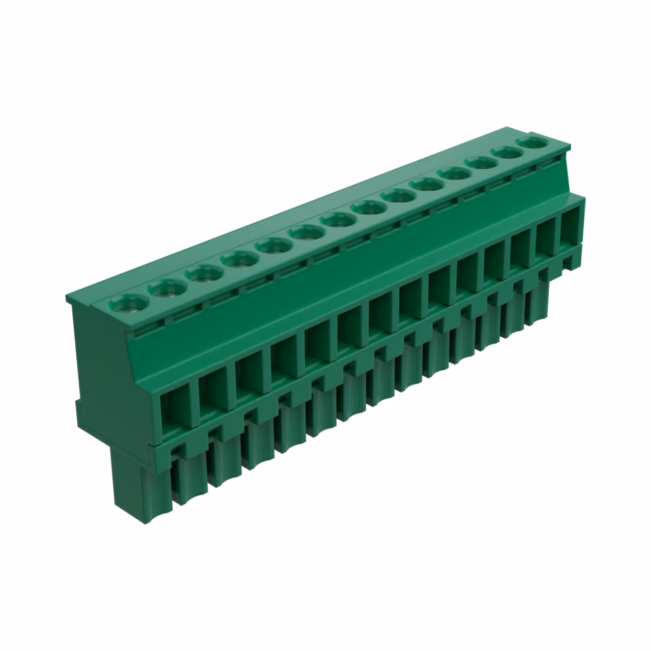 3.81mm Pitch Eurostyle Vertical Plug, with Standard Imprinting, Rear Wire Entry, Green Housing, 14 Circuits for sale