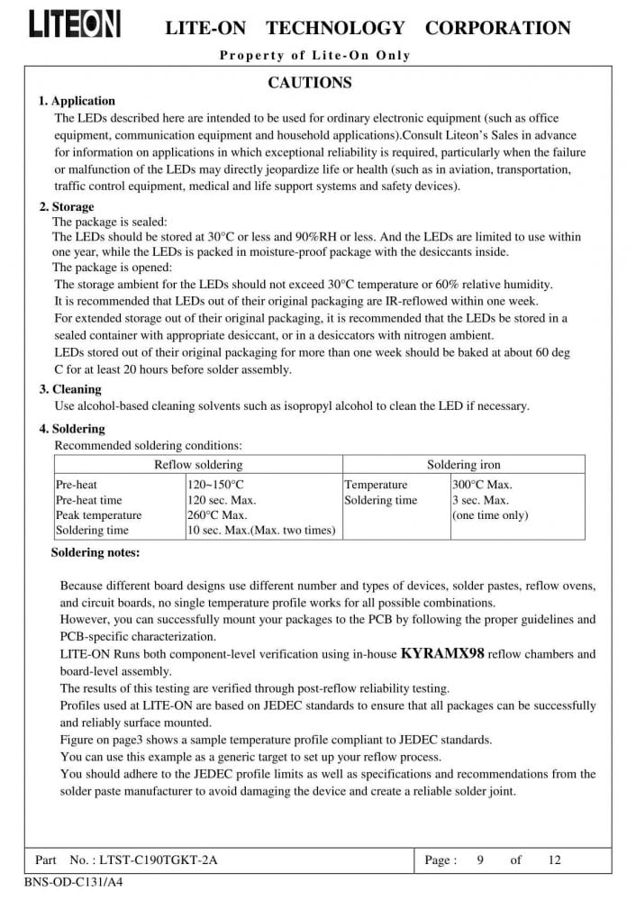 LTST-C190TGKT-2A datasheet page 9