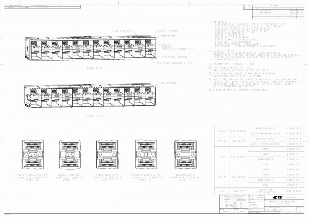 TE Connectivity 2288172-3 drawing sheet 1