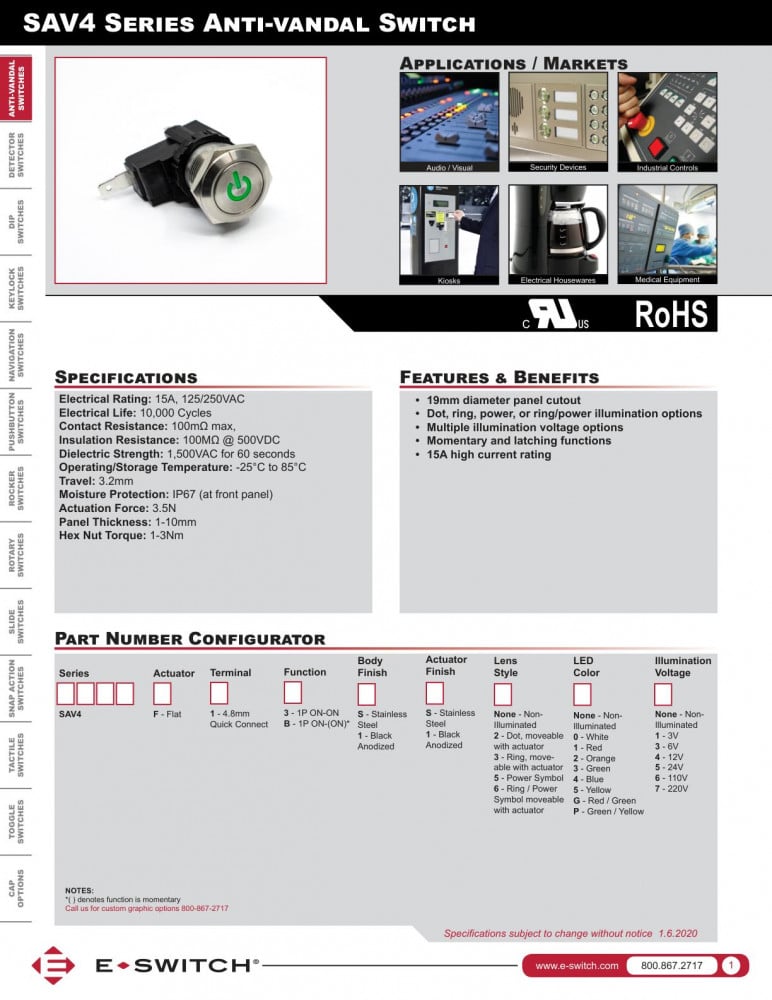 SAV4F13SS345 technical document page 1
