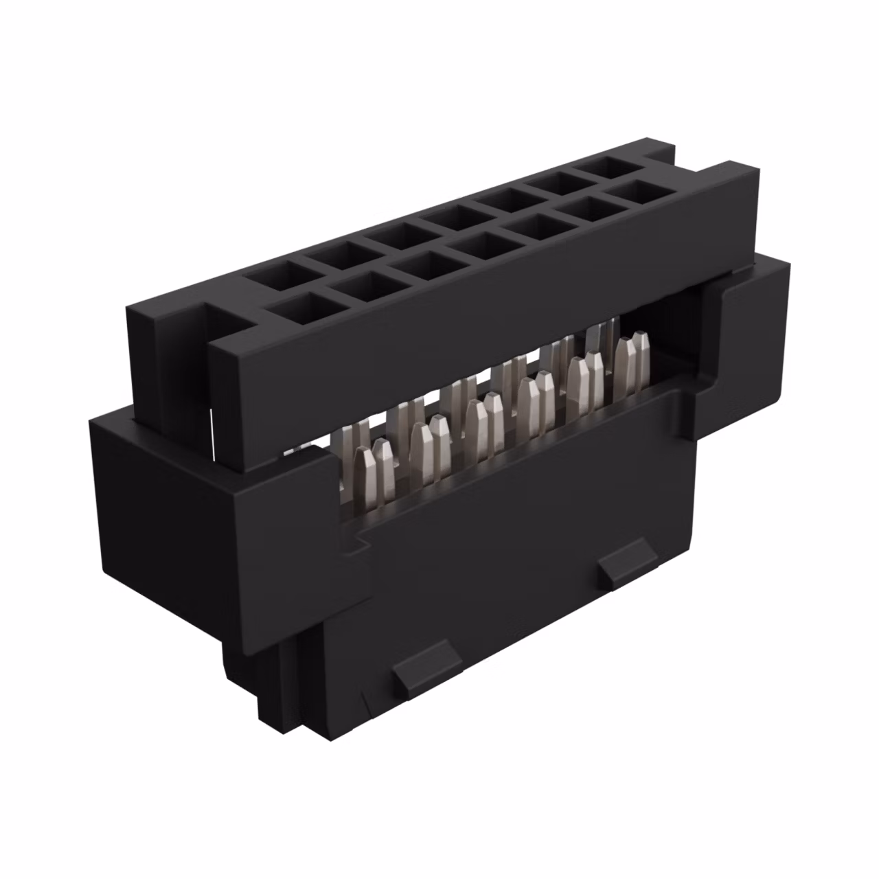 Milli-Grid Cable-to-Board Receptacle, Dual Row, IDT, Lead-Free, 16 Circuits, 0.38µm Gold (Au) Plating, Dual Locking Friction Ramps