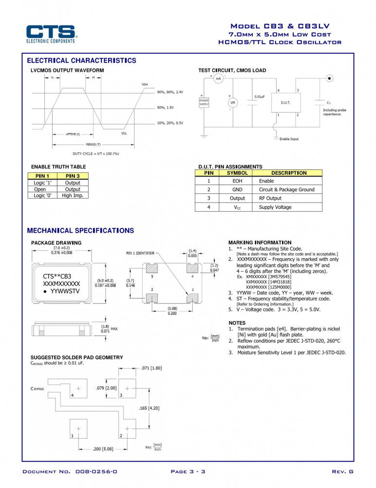 CTS CB3LV datasheet page 3