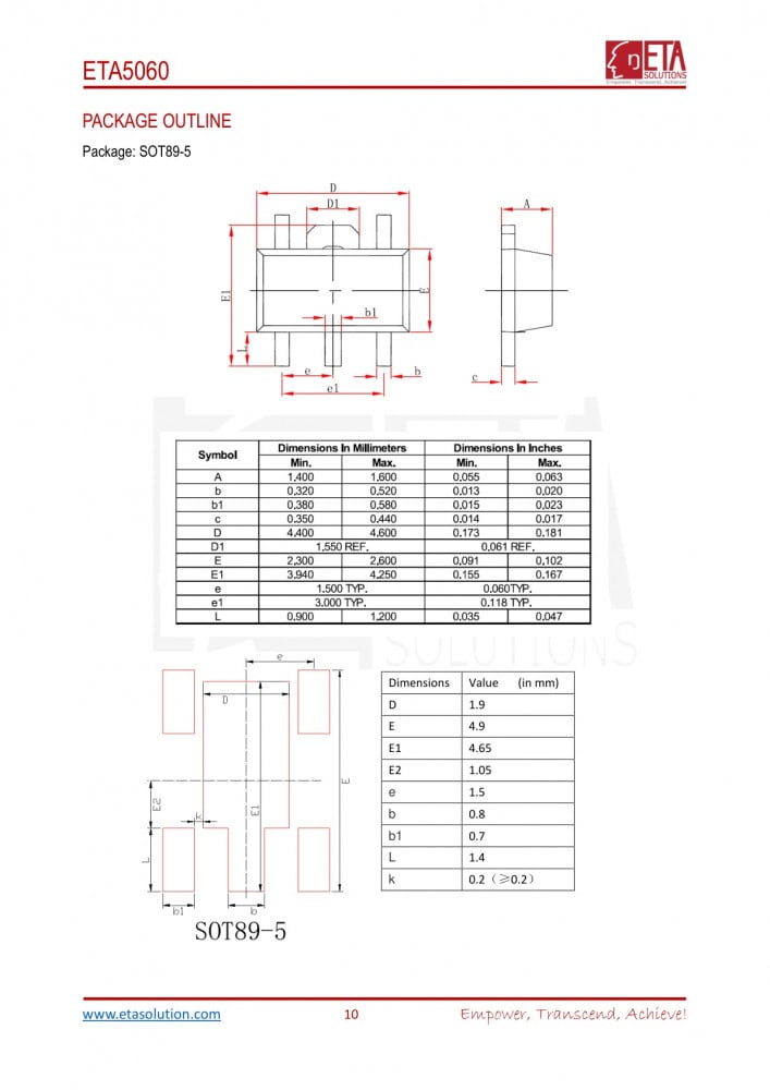 ETA5060 datasheet page 10