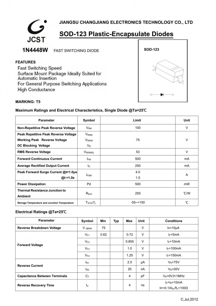 JSCJ 1N4448W datasheet page 1