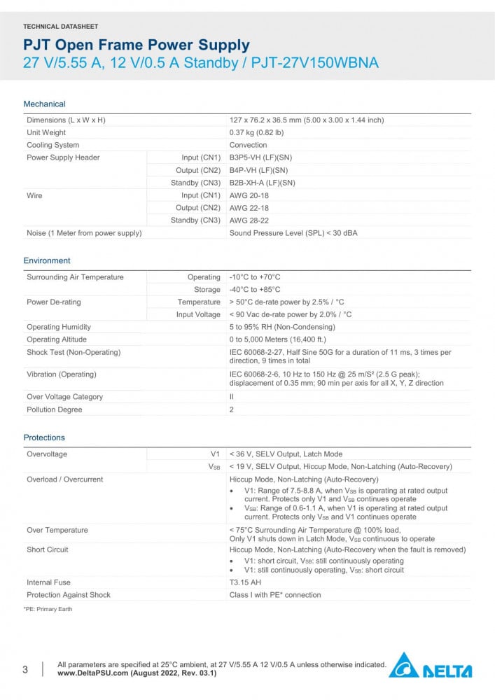PJT-27V150WBNA datasheet page 3