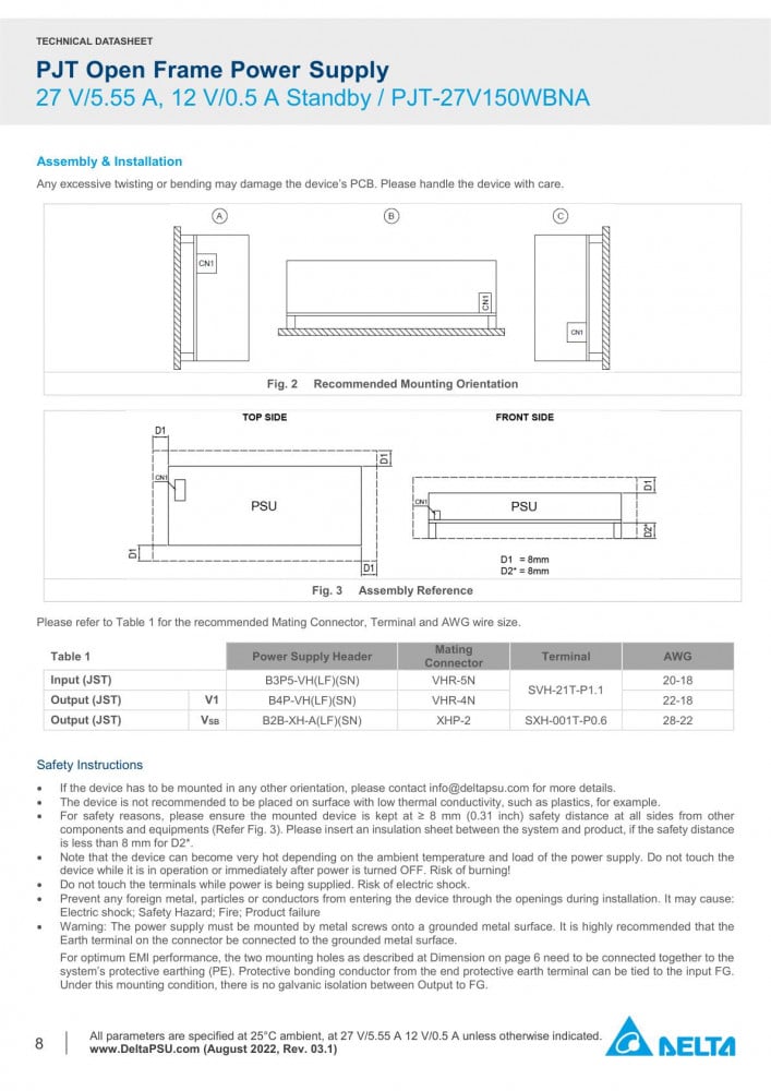 PJT-27V150WBNA datasheet page 8
