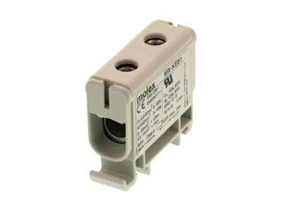 High Current Universal Clamp Terminal Block, 35.00mm DIN-rail or Screw Mount, 285.0A / 600V, Grey Housing and Cover, 1 Circuit