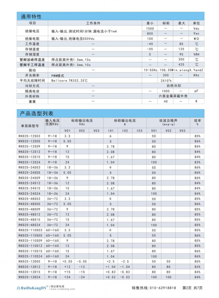 RKD50-24S12 technical document page 2