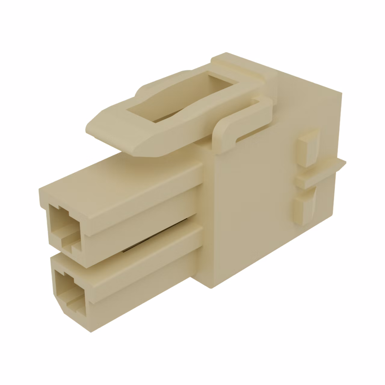 Mega-Fit ColorLock Tangless TPA-Capable Receptacle Housing, Dual Row, 2 Circuit, UL 94V-0, Glow-Wire Capable, Natural for sale