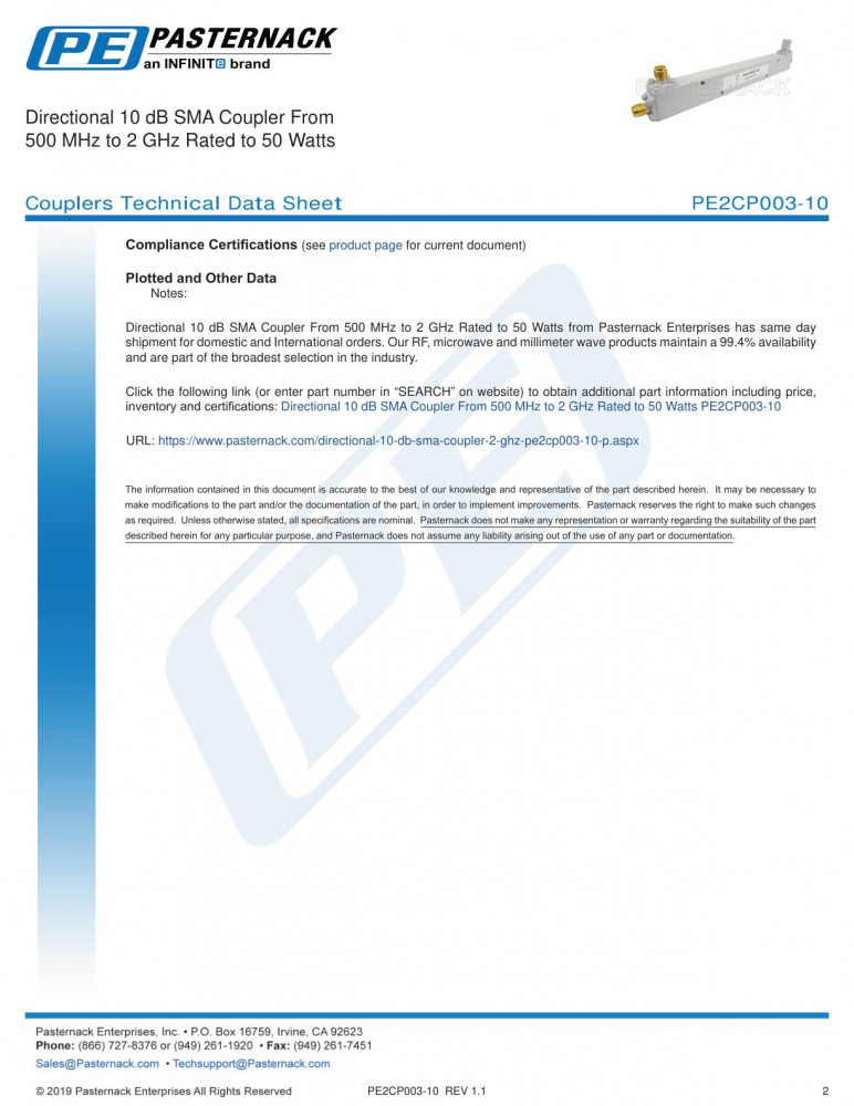 PE2CP003-10 technical document page 2