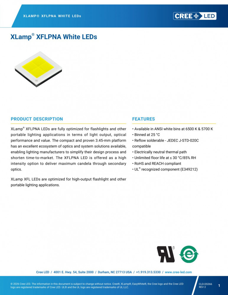 XFLPNA datasheet page image 1