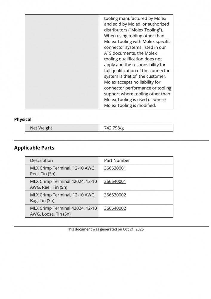 MOLEX 638114700 tooling document image 3