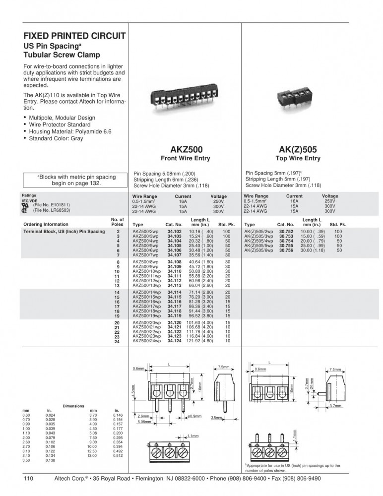 Altech technical document page 1