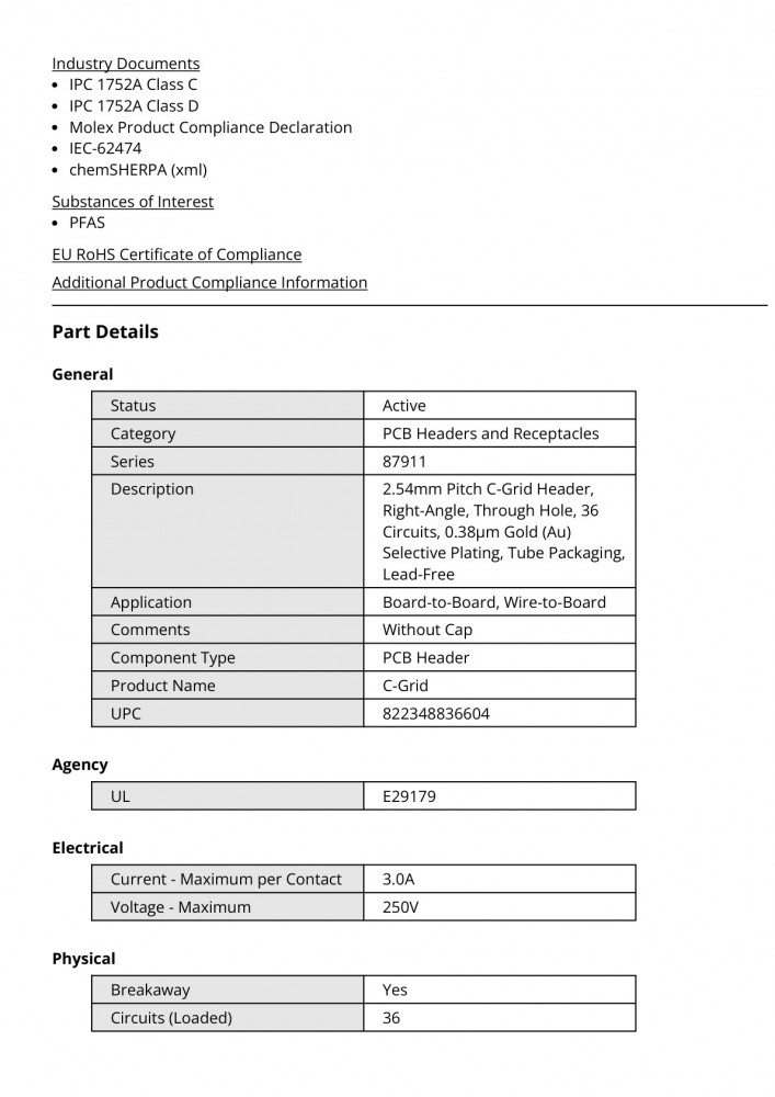MOLEX 879113611 product document preview, page 2