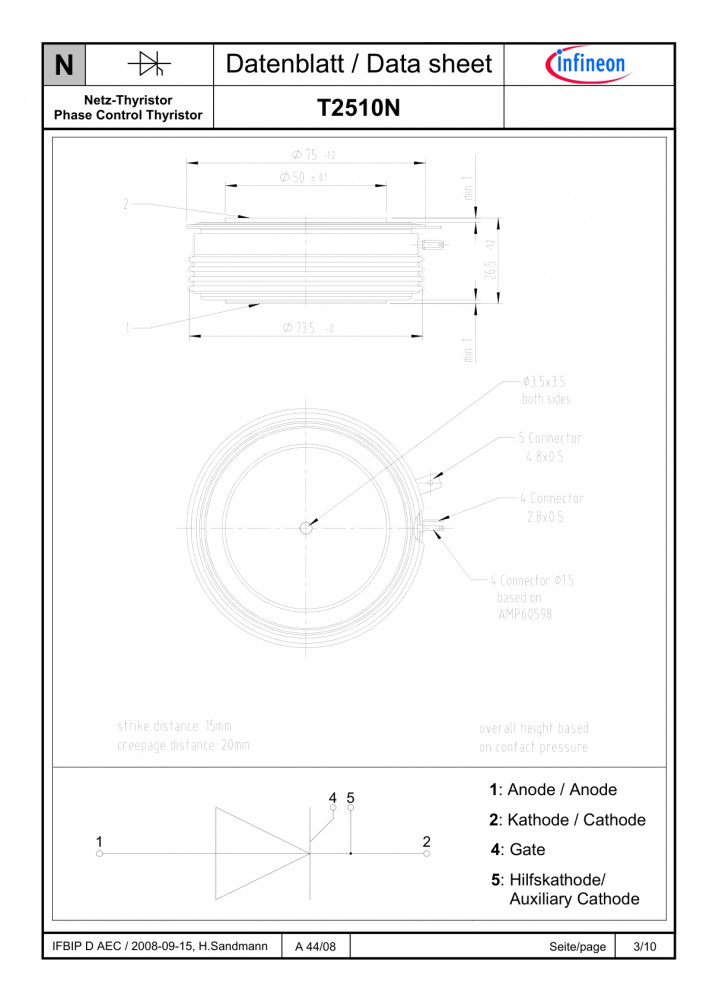 Infineon T2510N data sheet page 3