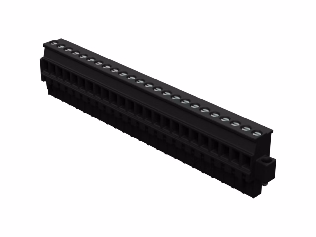5.00mm Pitch Eurostyle Vertical Plug, with Retention Screws, Front Wire Entry, Gold (Au) Plated, Black, 24 Circuits for sale